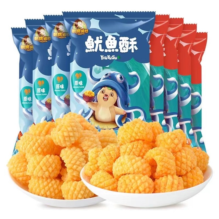 Hedgehog Agan squid crisps, squid rolls, potato chips, crunchy snacks ...