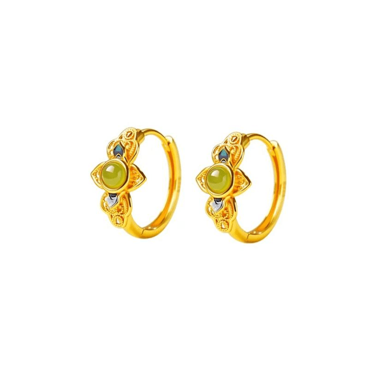 Palace Shangxin Jasper Earrings New Chinese Hetian Jade Ear Button ...