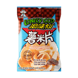 WANT WANT LONELY GOD Potato Rice Chips BBQ Flavor 70g | Yami