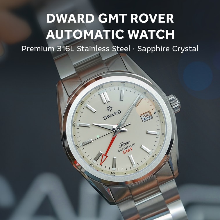 한국산 데화 데화 두보 그리니치 표준시 듀얼 타임 기능 로버 오토매틱 시계 – 사파이어 크리스탈, 316L 스테인리스 스틸 ...