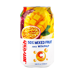 JB'FRESH Tropical Fruit Juice Drink with Pulp - 50% Juice, Mango ...