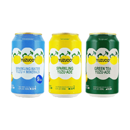 YUZUCO Sparkling Yuzu-Ade+Green Tea Yuzu-Ade+Sparkling Yuzu Minerals ...