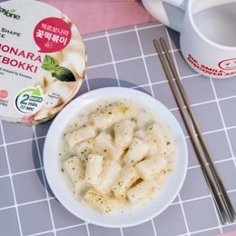 JAYONE Flower Shape Rice Cake - Carbonara Tteokbokki, 4.93 oz*6 Bowls ...