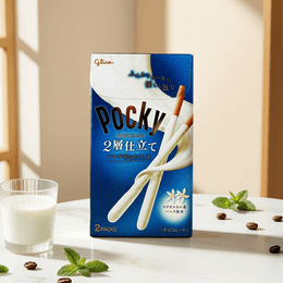 GLICO.JP Pocky Biscuits 2 Layers White Chocolate Vanilla Flavor, 2 Bags ...