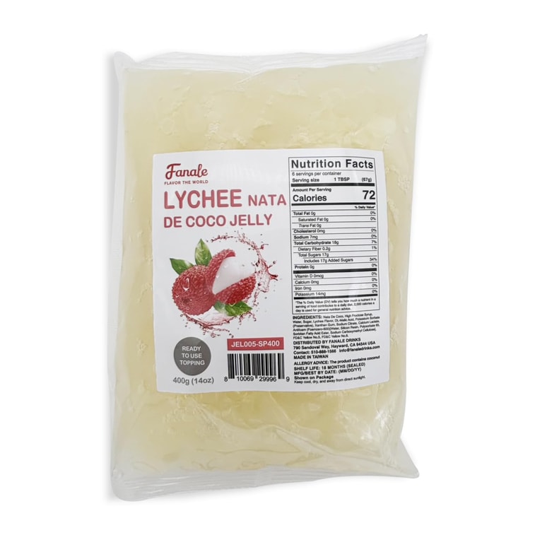 Fanale Drinks Fanale Lychee Jelly Nata De Coco For Boba Tea 400g | Yami