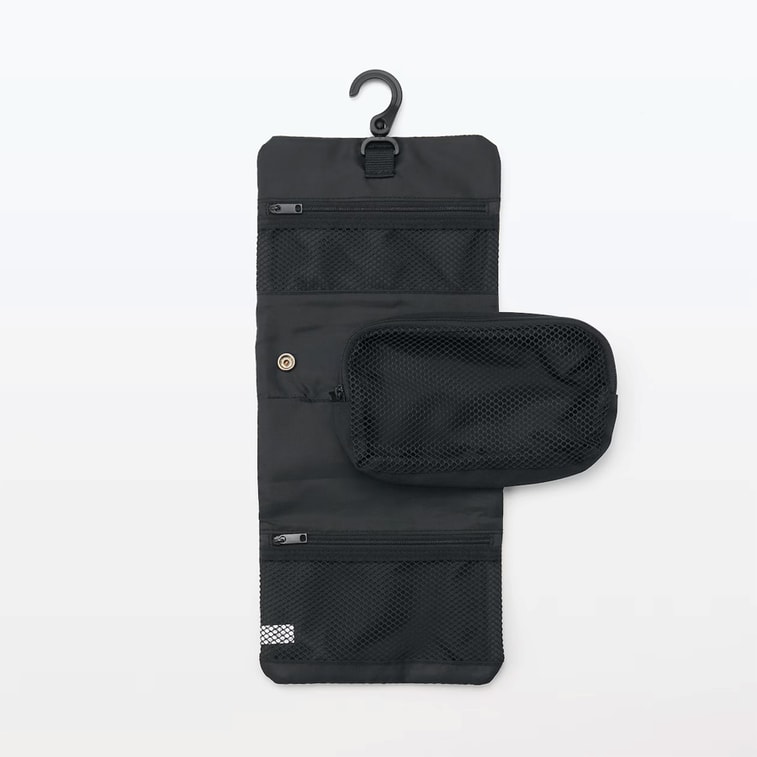 Travel Foldable Toiletry Bag Cosmetic Bag Black 1 Pc 2