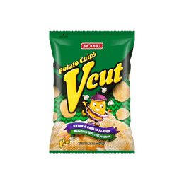 Jack N'Jill Onion & Garlic V-Cut Potato Chips - Crispy Snack, 2.11oz | Yami