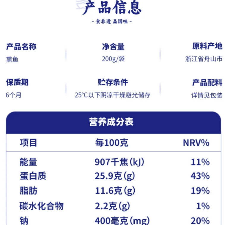 San Guan Six-Code Head Shanghai Specialty Ningbo-Style Smoked Fish 200g ...