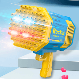 HAI ZHI PAO TOYS Bubble Gun 69 Holes Rocket Bazooka Bubble Blaster ...