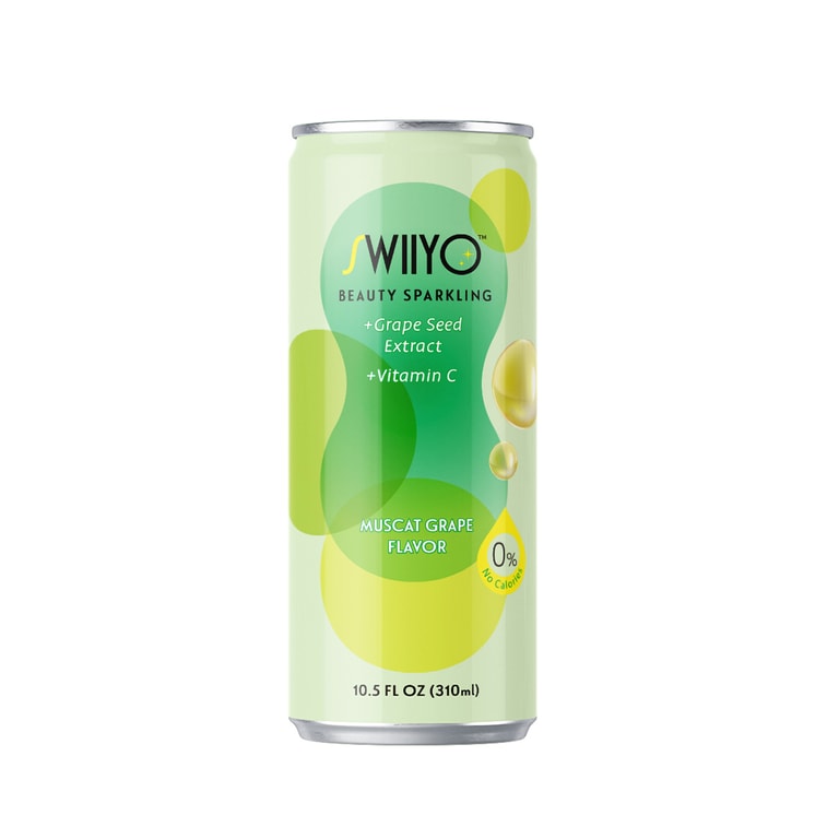 SWIIYO Beauty Sparkling Water - Muscat Grape Flavor, 0 Sugar, 10.5 fl ...