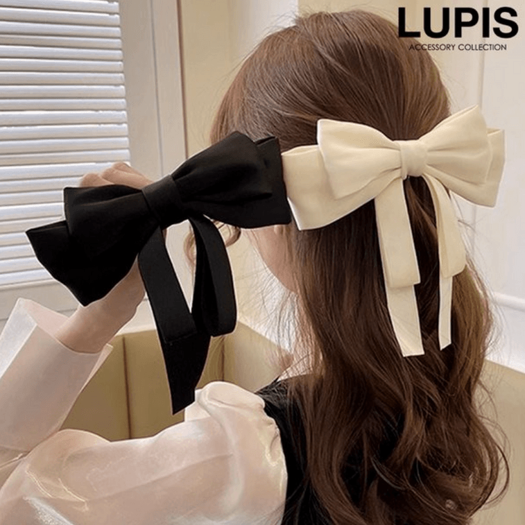 Large Bow Hair Clip v2672 Black 1 Piece | Yami