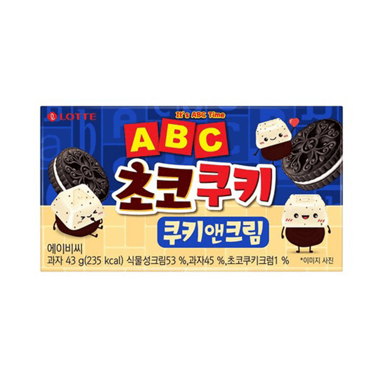 Lotte ABC Chocolate Choco Cookie Cookie & Cream 43g | Yami