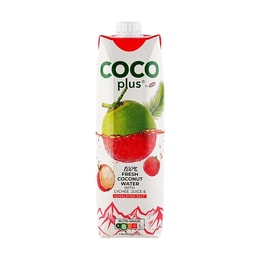 COCOPLUS 100% Fresh Coconut Water with Lychee Juice& Himalayan Salt 11.8 fl oz【0 Fat 0 ...