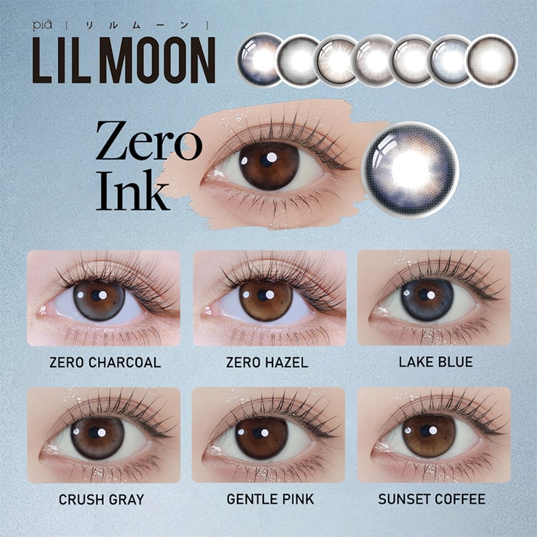 【日本美瞳/日本直郵】日本 LILMOON 南桃伽 0.03 ZERO 抗UV日拋美瞳 Zero Ink (藍色系) 10片裝度數-1.25 ...