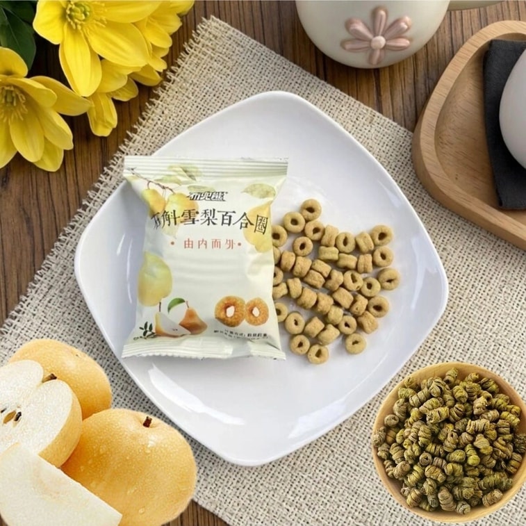 Budou Bear Crispy Rice Snack With Lily Rings, 15g*4 Packs, Crispy Small ...