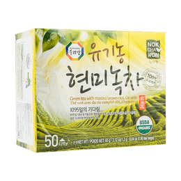 SURASANG Organic Green Tea with Roasted Brown Rice - 50 Sachets, 2.12oz ...