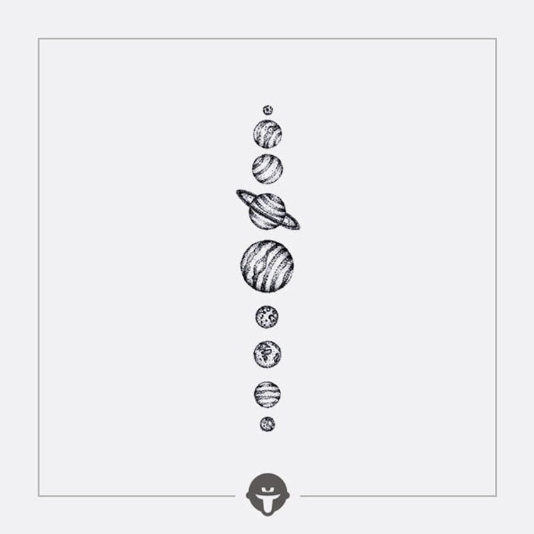 Nine Planets Drawing