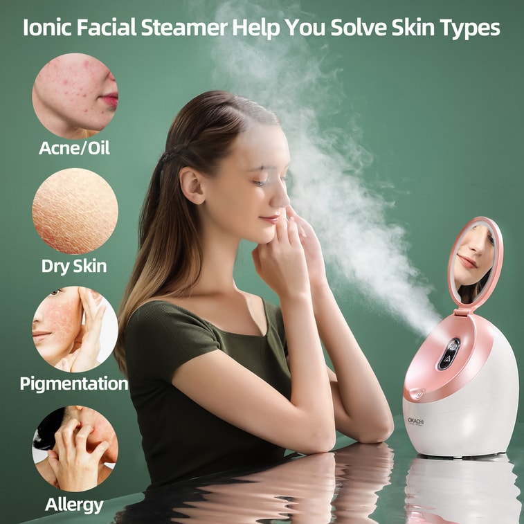 OKACHI Facial Steamer 4 in 1 Nano Face Steamer - Professional & Safe ...