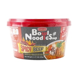POCAS Bowl Soup Noodle , Spicy Beef Flavor , 3.17 oz | Yami