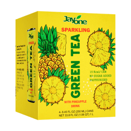JAYONE Sparkling Drink Green Tea and Pineapple 250ml x 4pc | Yami