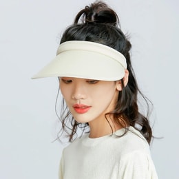 ZAUO UV Protection Sun Hat Visor Topless Hat Foldable Khaki Brim 4.72" | Yami