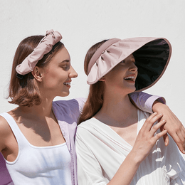 Beneunder 【Adjustable】Wide Brim Roll-up Sun Hat Sun Visor Pink | Yami