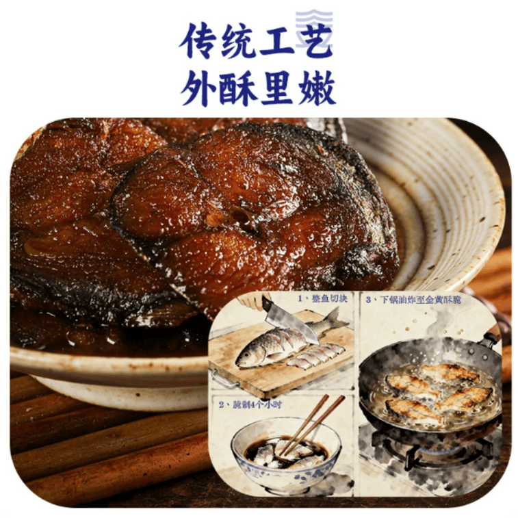 San Guan Six-Code Head Shanghai Specialty Ningbo-Style Smoked Fish 200g ...