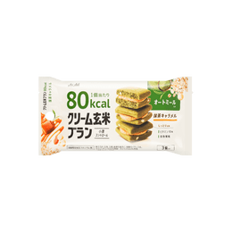 ASAHI Matcha Caramel Cream Sandwich Oatmeal Brown Rice Cookies 54g | Yami