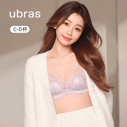 中国 ubras日光香草蕾丝兔耳杯大杯文胸白色 L | 亚米