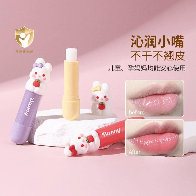 Shijing Cute Rabbit Children's lipstick 3.6g (peach flavor) 1 piece 3