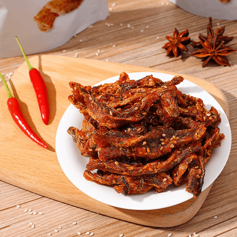 jing ling mao Spicy Cod Fish Skin Honey Glazed Sweet & Spicy Ready-to ...