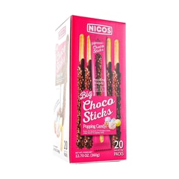 NICOS Big Choco Sticks Popping Candy Flavor,12.7 oz | Yami