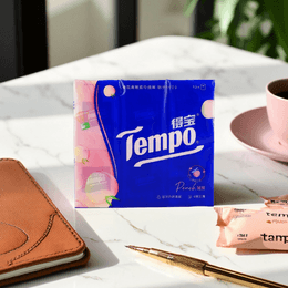 TEMPO Sweetheart Peach Flavor Mini Handkerchief Paper, 12 packs | Yami