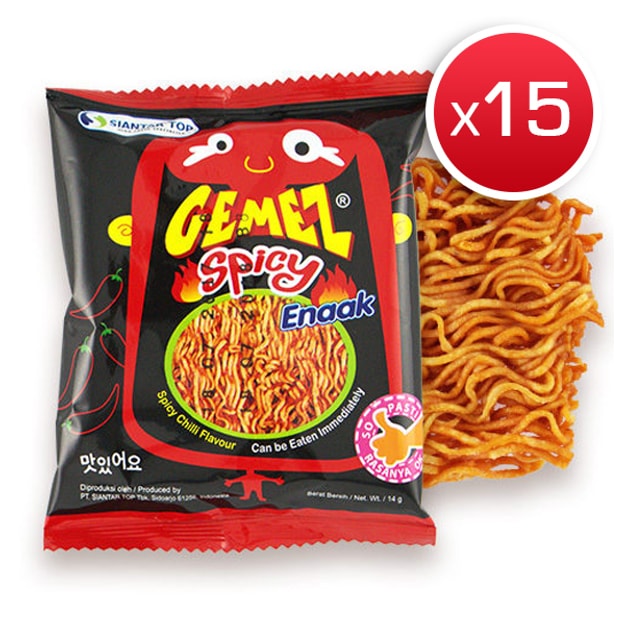 GEMEZ ENAAK Noodle Snack Spicy Chili Flavour 15pcs - Yamibuy.com