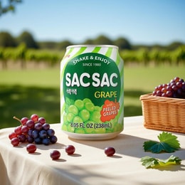 LOTTE Korea Sac Sac Grape Juice With Peeled Grapes, 8.05 fl oz | Yami