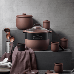Bear Bear Purple Clay Stew Pot Set 4.5L Big Pot 4 0.5L Small Pot | Yami
