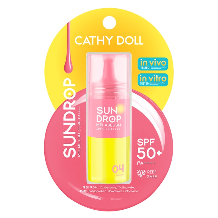 泰国 Cathy Doll SUNDROP MELABLUSH 多效防晒腮红 SPF50+ PA++++ #04 GUAVA 6g | 亚米