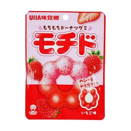 UHA悠哈 日本UHA悠哈 味覺糖 甜甜圈軟糖 QQ糖果 草莓口味 40g | 亞米