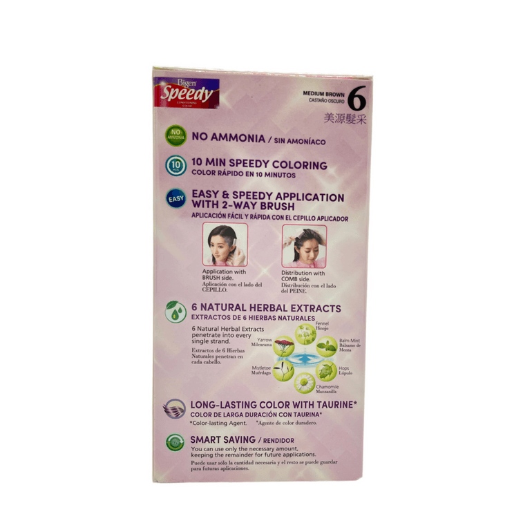 일본 Hoyu Bigen 퀵 염색 크림 No. 6 DIY 염색약(빗 포함) 40g+40g | Yami