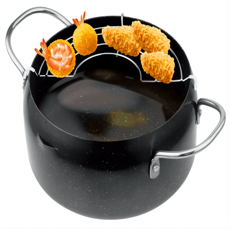 庆展 Qing Exhibition Tempura Maifan Stone Non-stick Deep Fryer | Yami
