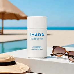 SHISEIDO IHADA Toneup UV Milk Sunscreen, SPF50+ PA++++, Clear Beige, 1 oz. | Yami
