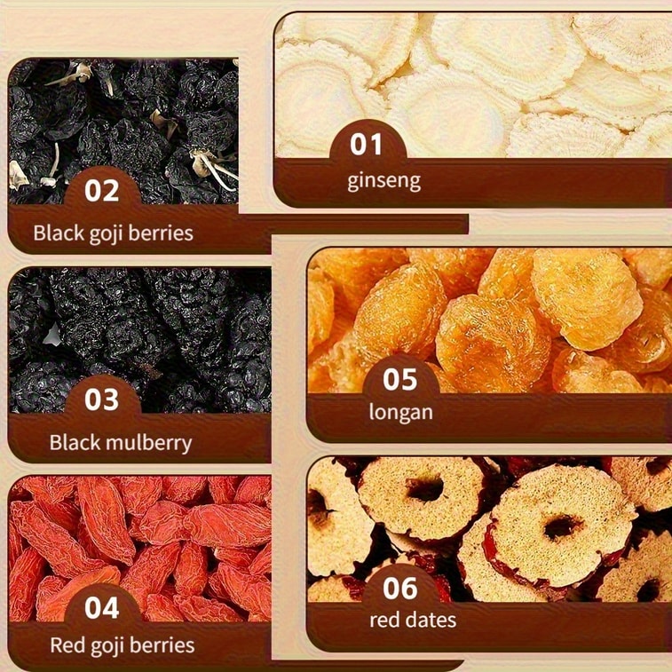 Ginseng Mulberry Wolfberry & Longan Tea 100g (5g×20p) - Four-Fold ...
