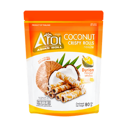 AROI Coconut Crispy Rolls Durian Flavour 80g | Yami