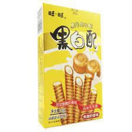Want Want Black & White with Sandwich Biscuits Caramel Milk Flavor 60g | 亞米