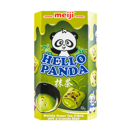 MEIJI Hello Panda Cookies filled with Matcha Creme 60g | Yami