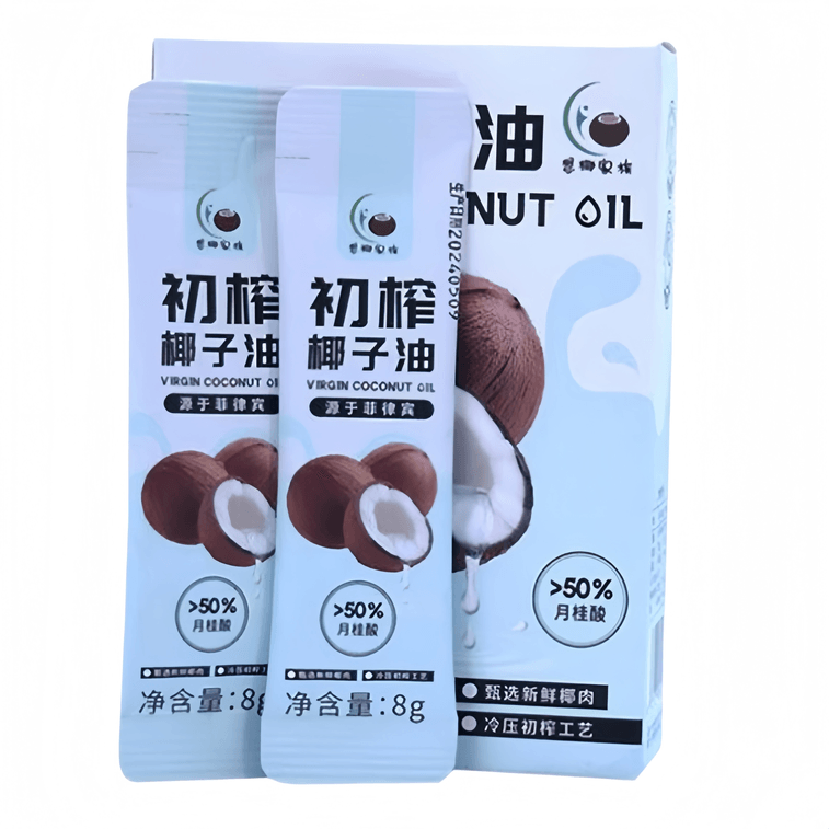 想椰家族 椰子油独立小条装冷压初榨咖啡伴侣80g/盒 0